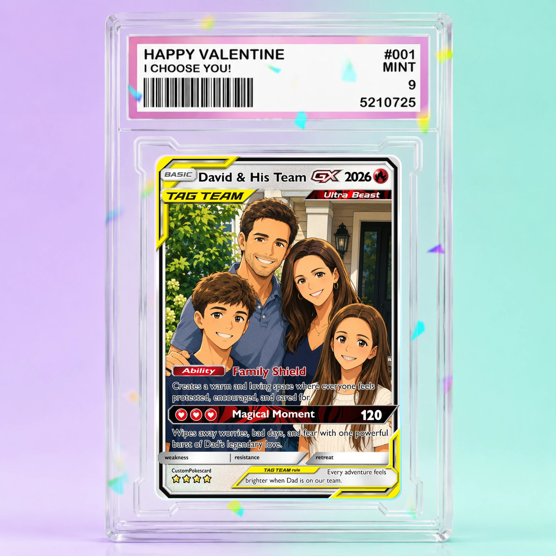 2026 Happy Family Custom Pokémon Card - Comic Anime Style Personalized ...
